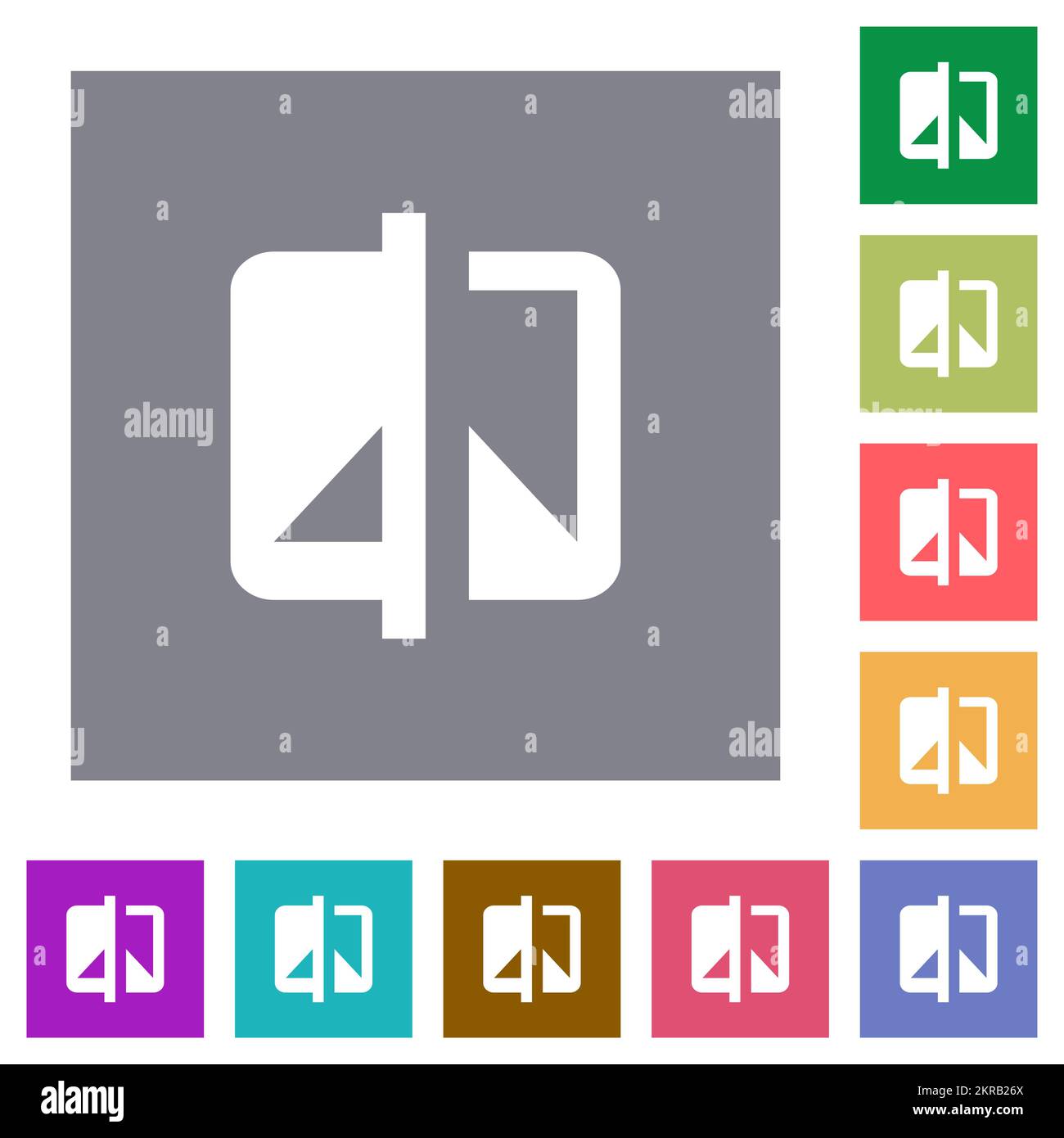 Invert theme flat icons on simple color square backgrounds Stock Vector ...