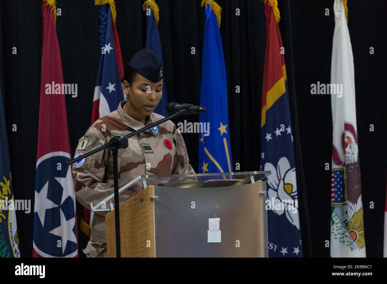 French Army 1st Lt. Francesca narrates the Remembrance Day ceremony ...