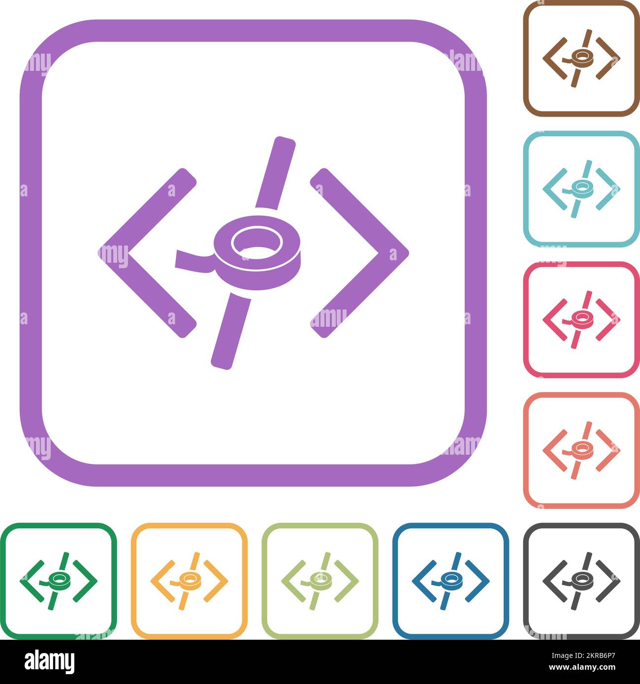 Software patch simple icons in color rounded square frames on white background Stock Vector ...