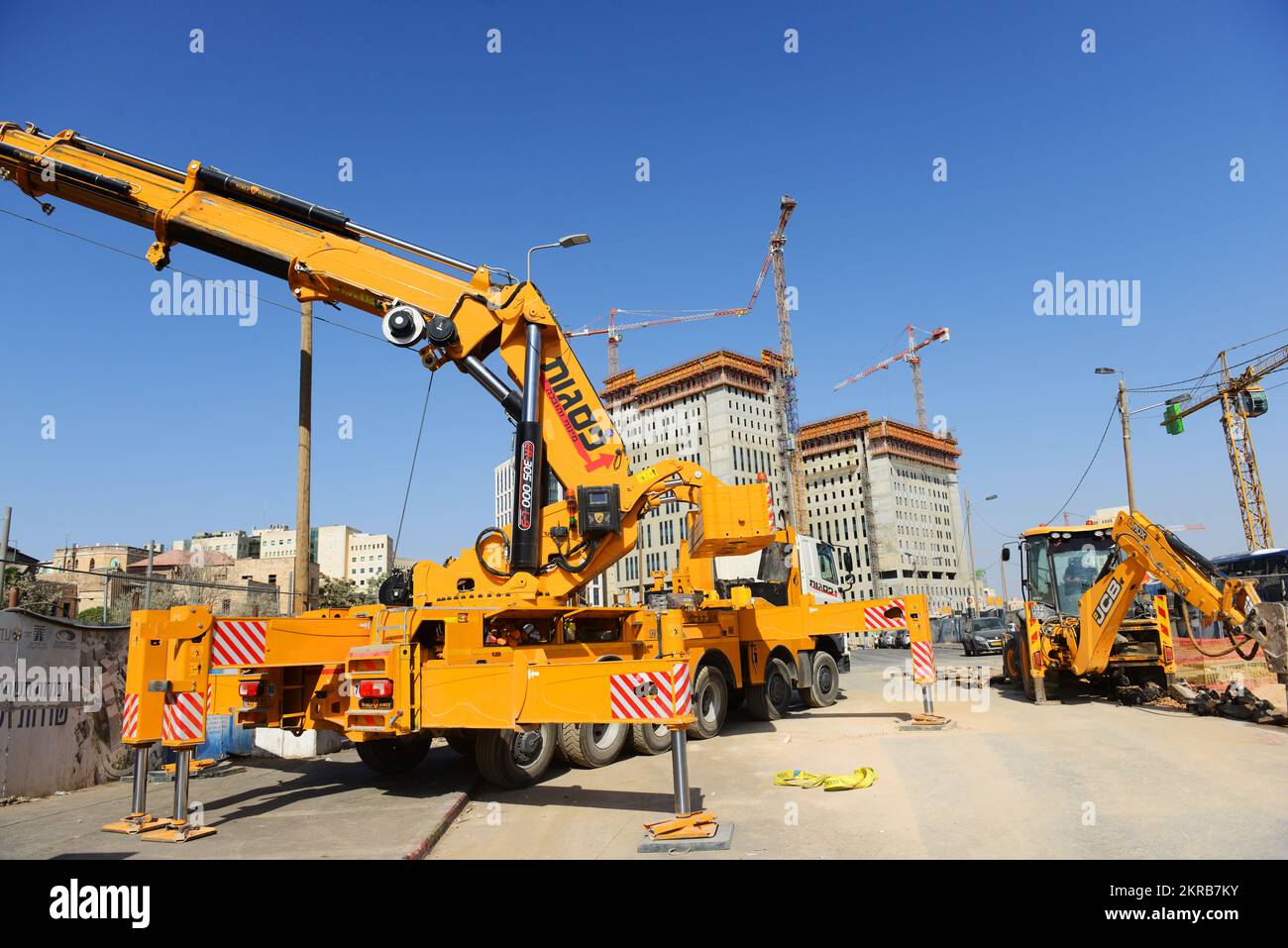 Construction of the city entrance project in Jerusalem, Israel Stock ...