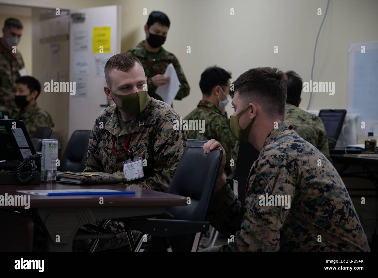 U.S. Marines with 3d Marine Division and members of the 15th Brigade ...