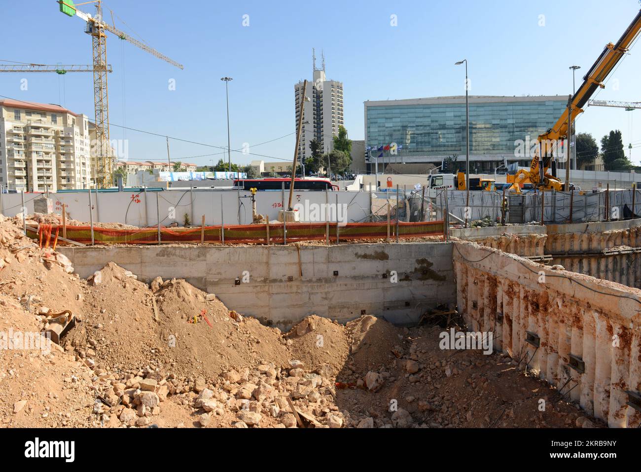 Construction of the city entrance project in Jerusalem, Israel Stock ...