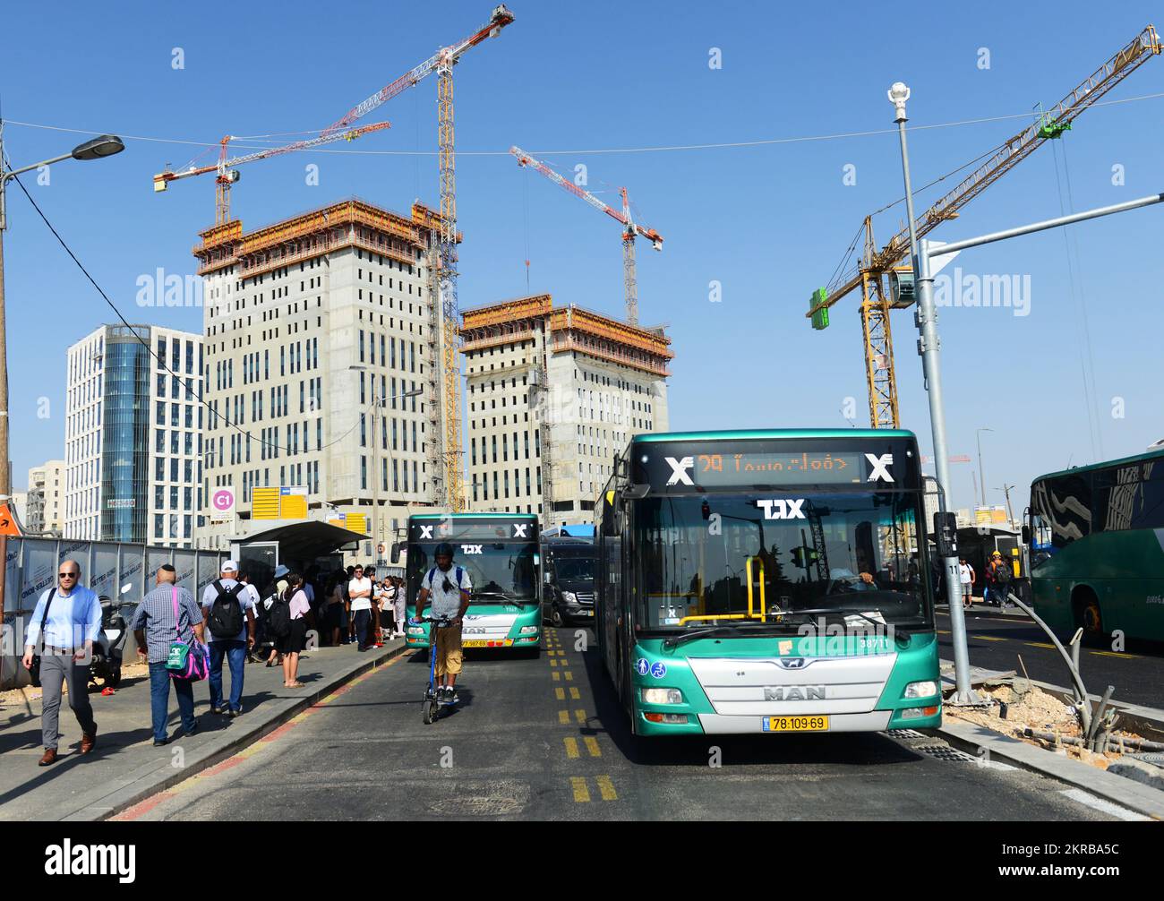 Construction of the city entrance project in Jerusalem, Israel Stock ...