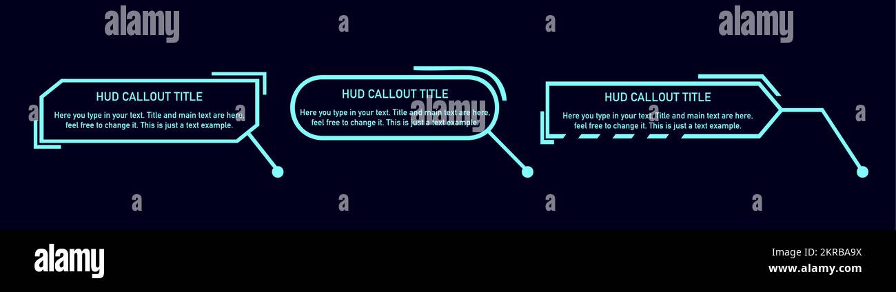 Futuristic callouts titles. Info boxes, digital information labels ...