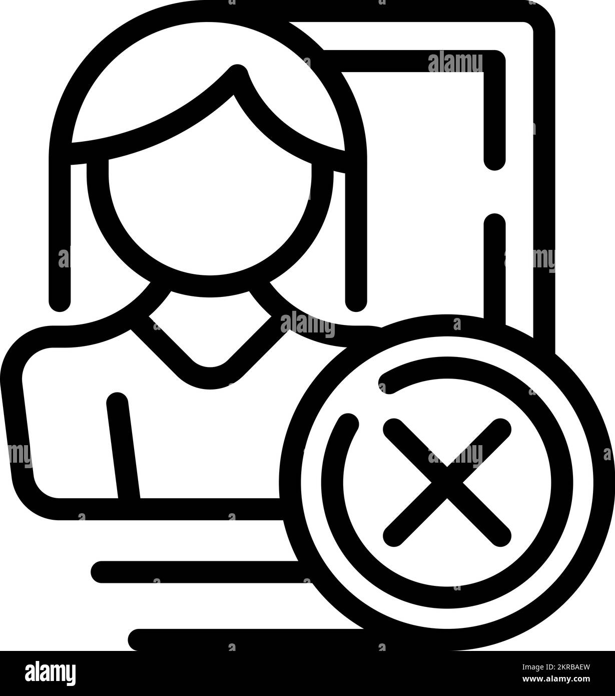 Deleting account icon outline vector. Social profile. Remove people ...