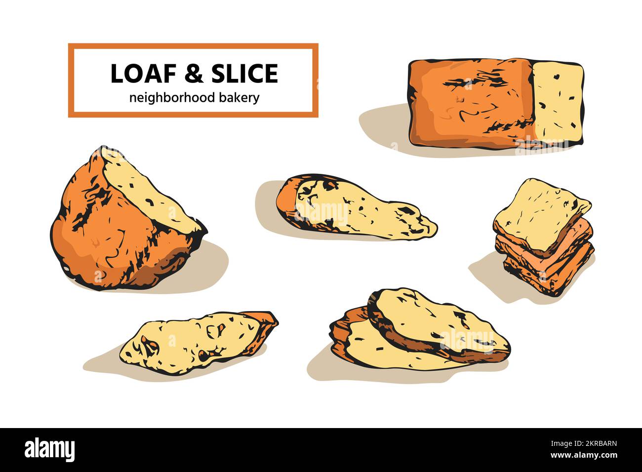 Various artisan loaves of bread Stock Vector Images - Alamy