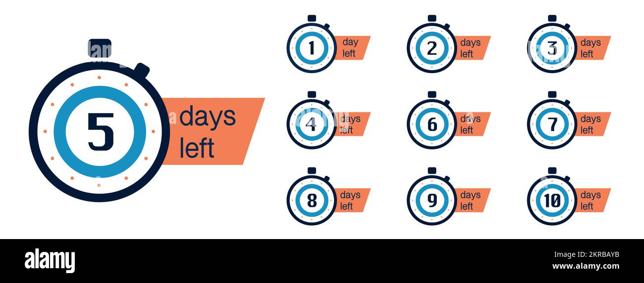 Countdown time with number of days left Stock Vector Image & Art - Alamy