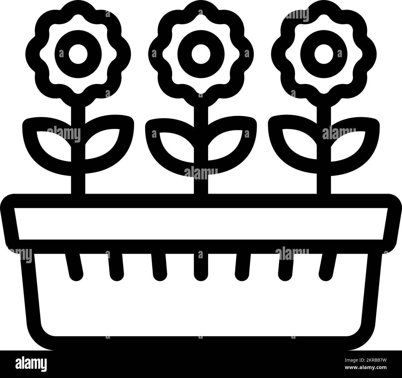 Flower pot icon outline vector. Garden plant. Nature summer Stock ...