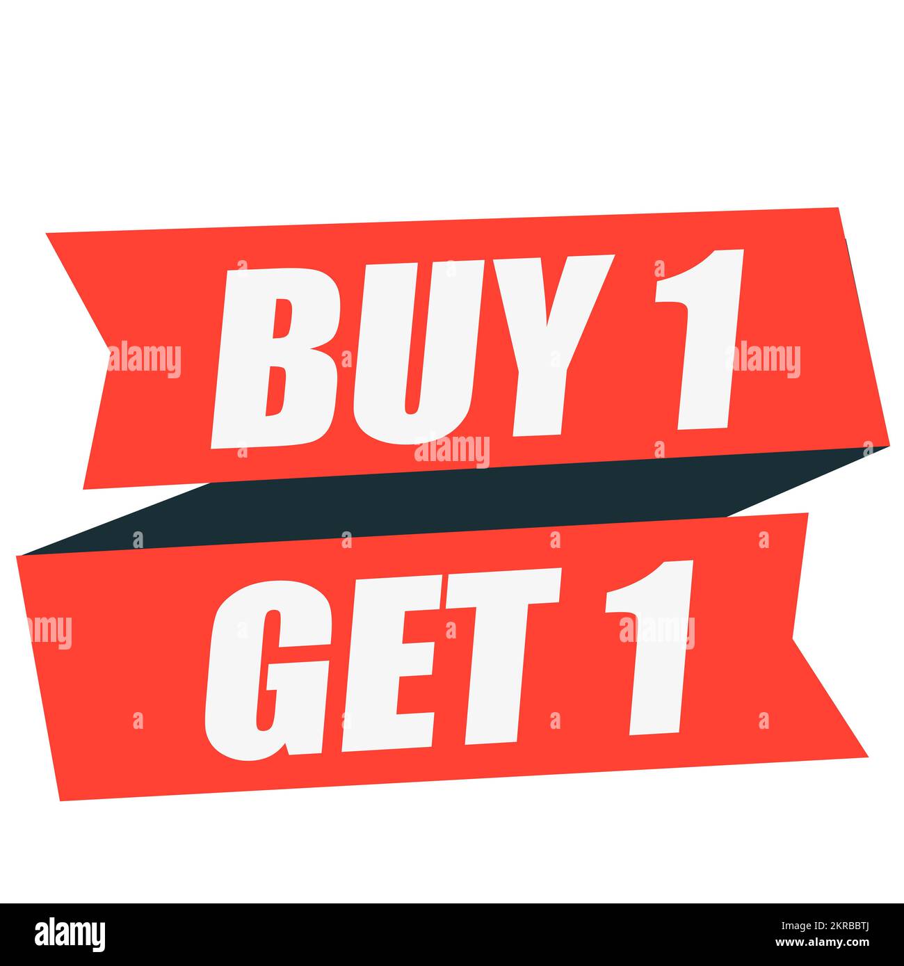 Buy 1 get 1 free promotion banner with ribbon Stock Vector Image & Art ...