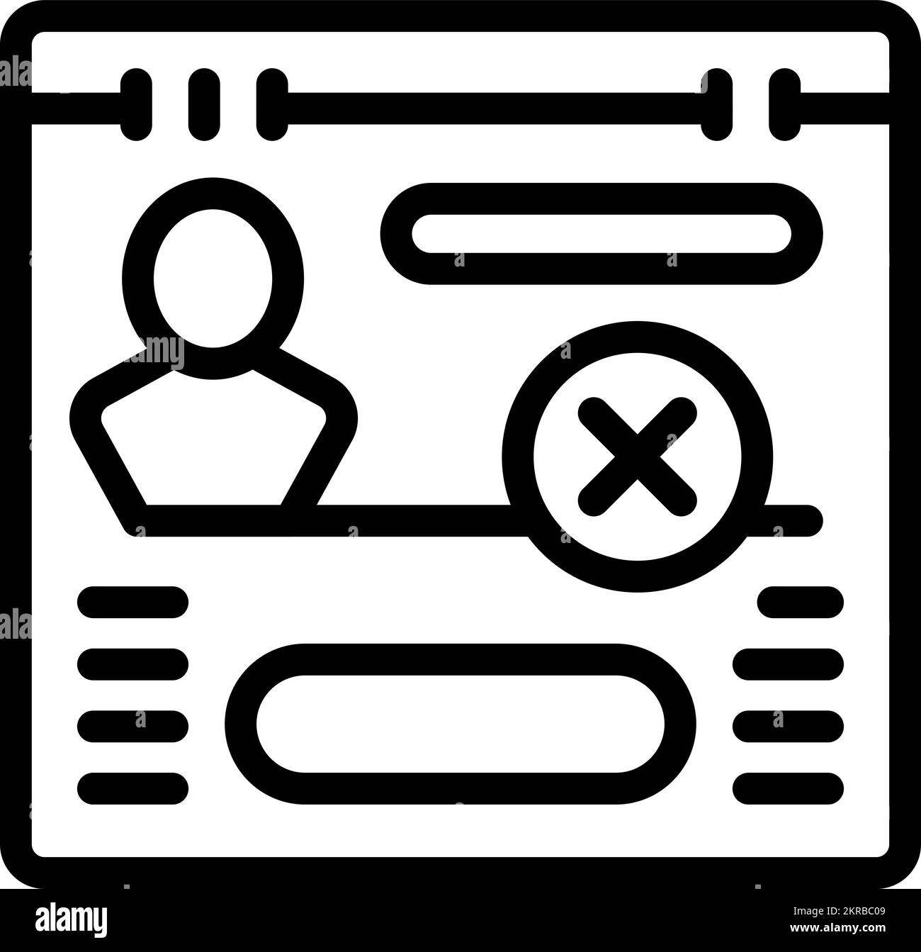 Phone expired icon outline vector. Remove account. Mobile network Stock ...