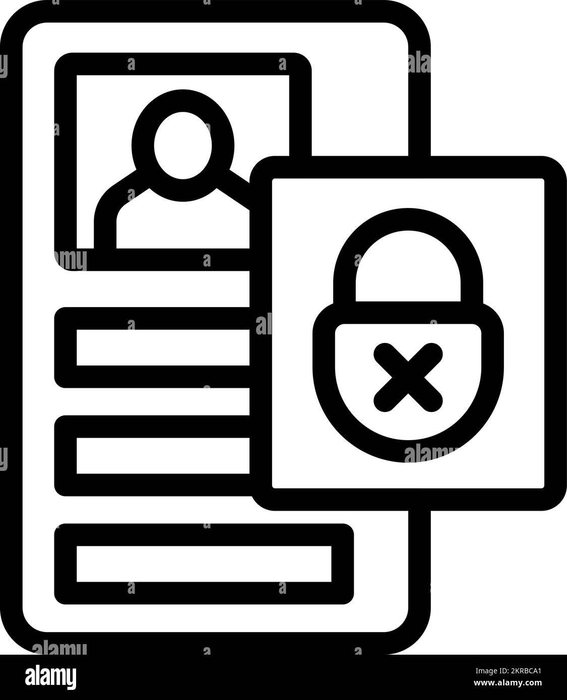 Privacy profile icon outline vector. Social account. Remove people ...