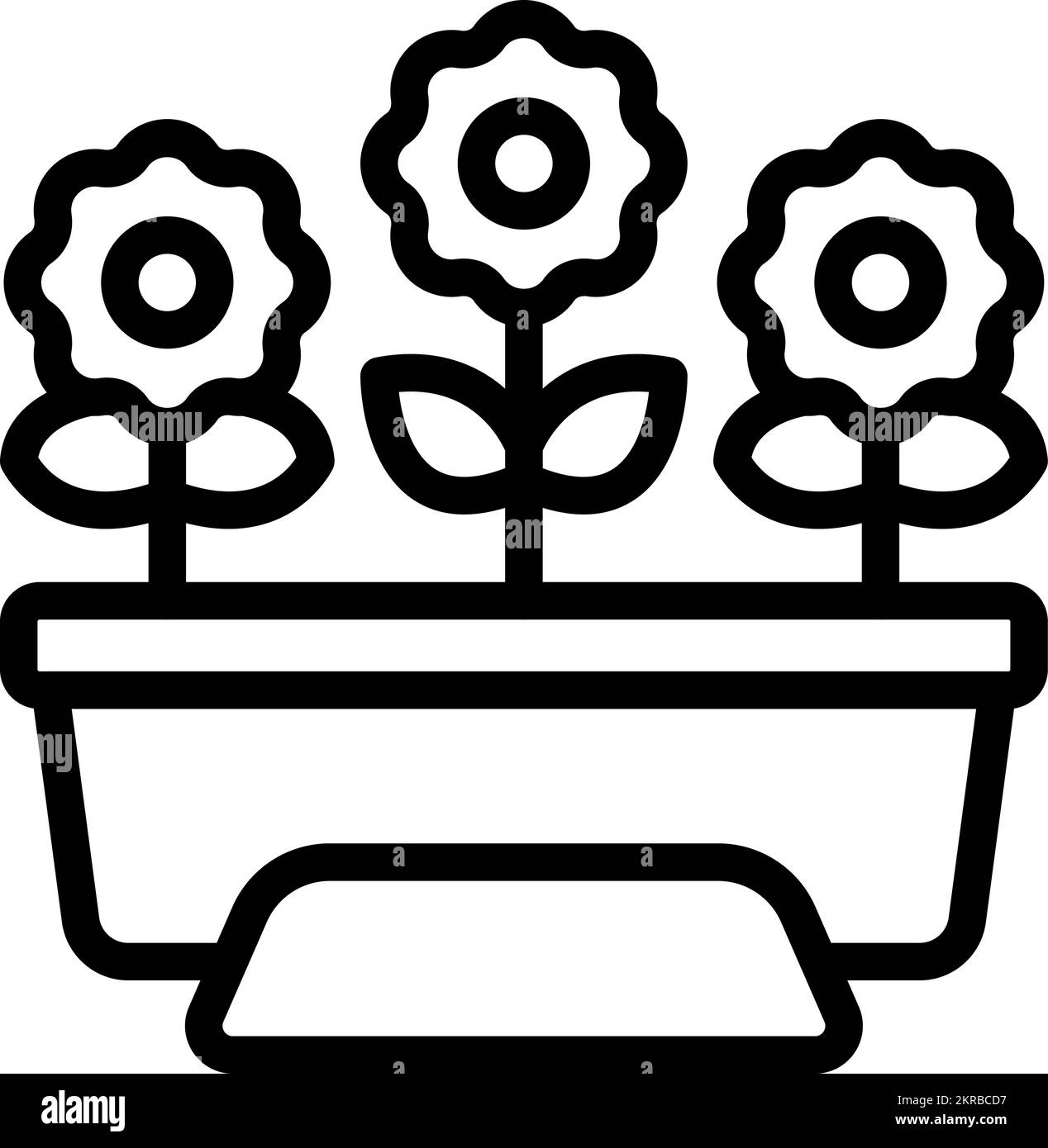 Plant box icon outline vector. Garden windowsill. Nature farm Stock ...