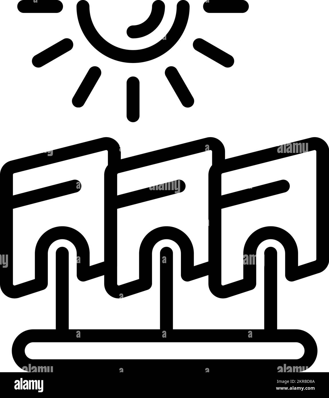 Solar panel plant icon outline vector. Eco resource. Globe bio Stock ...