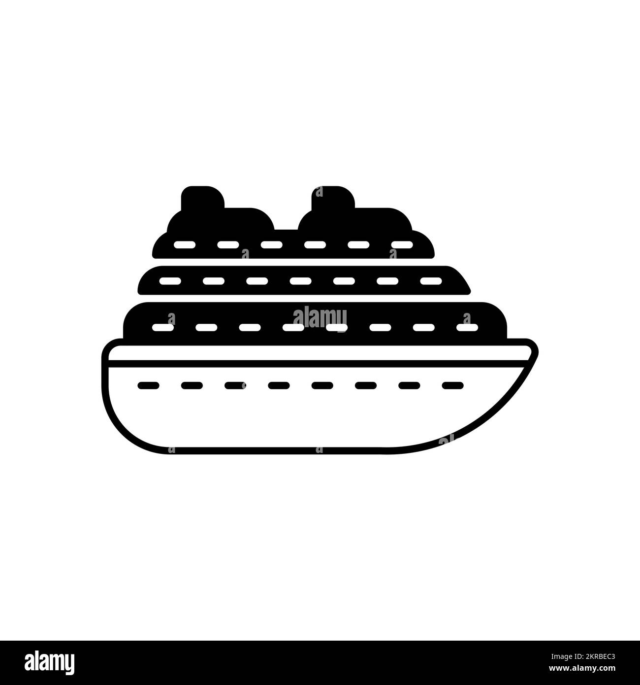 Cruise Ship Icon, Travel Through the Ocean on a Luxury Yacht Stock ...