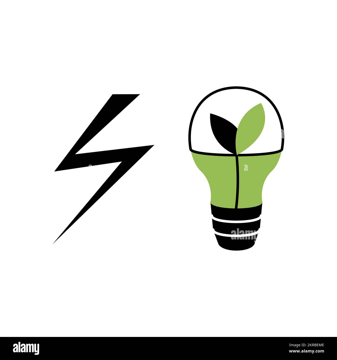 Sustainability concept icons. Light bulb and lightening symbols. Green ...