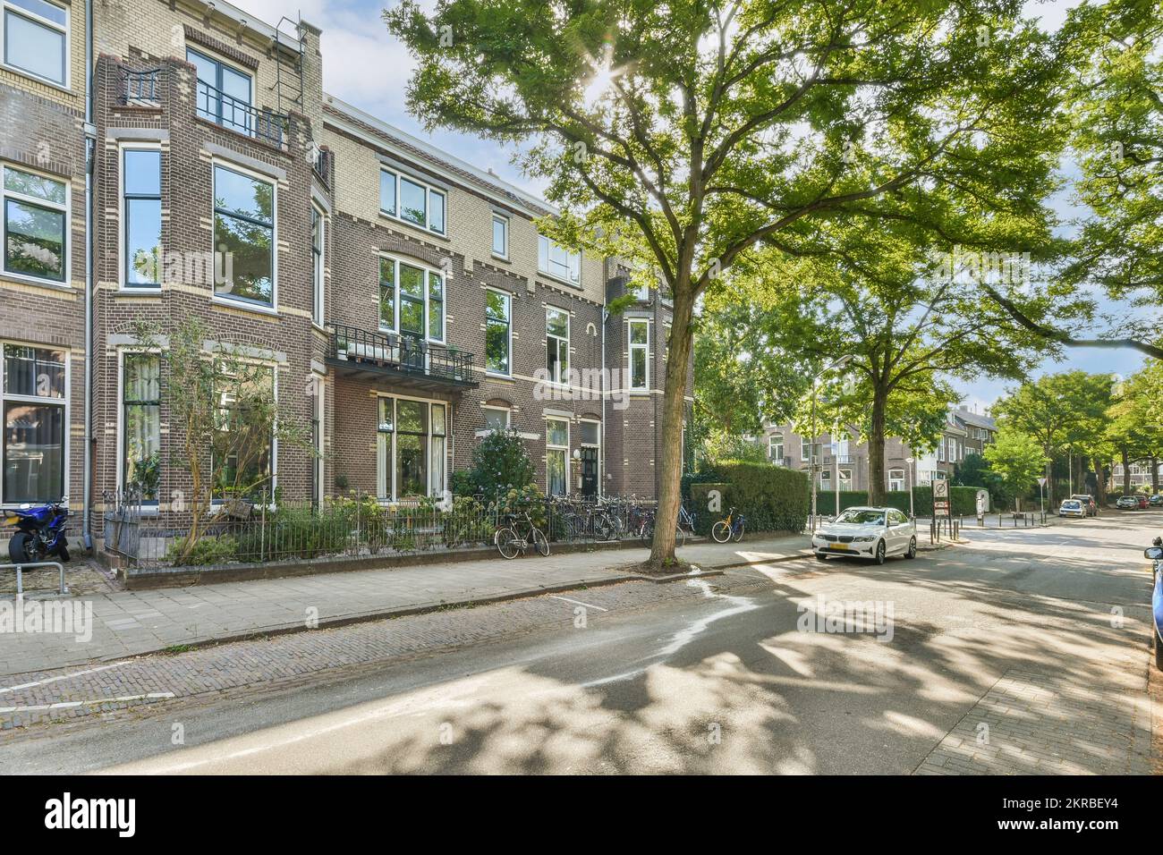 View of street near building with beauty of vegetation outside Stock ...