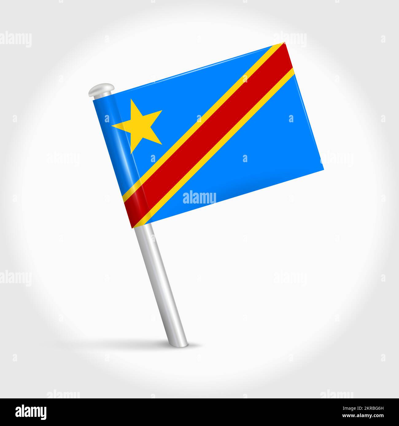 Democratic Republic of the Congo map pin flag icon. DR Congo pennant ...
