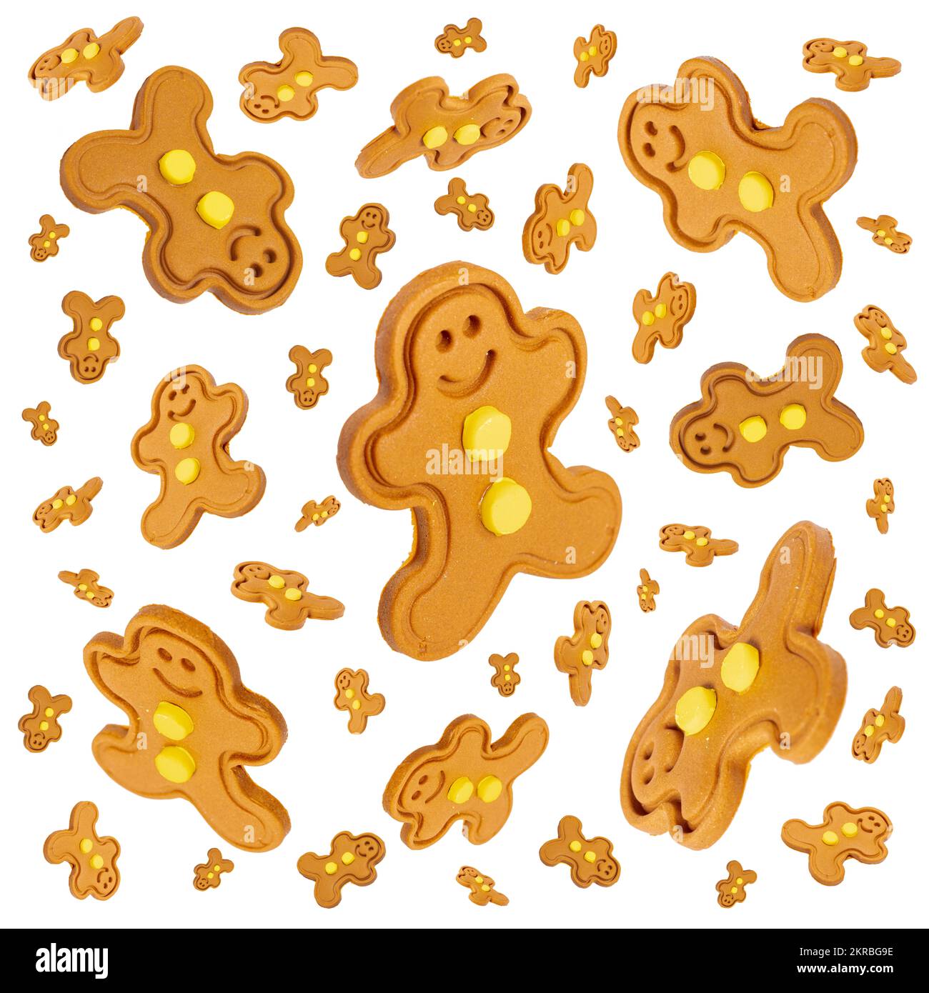 A group of Gingerbread men isolated on a white background Stock Photo ...