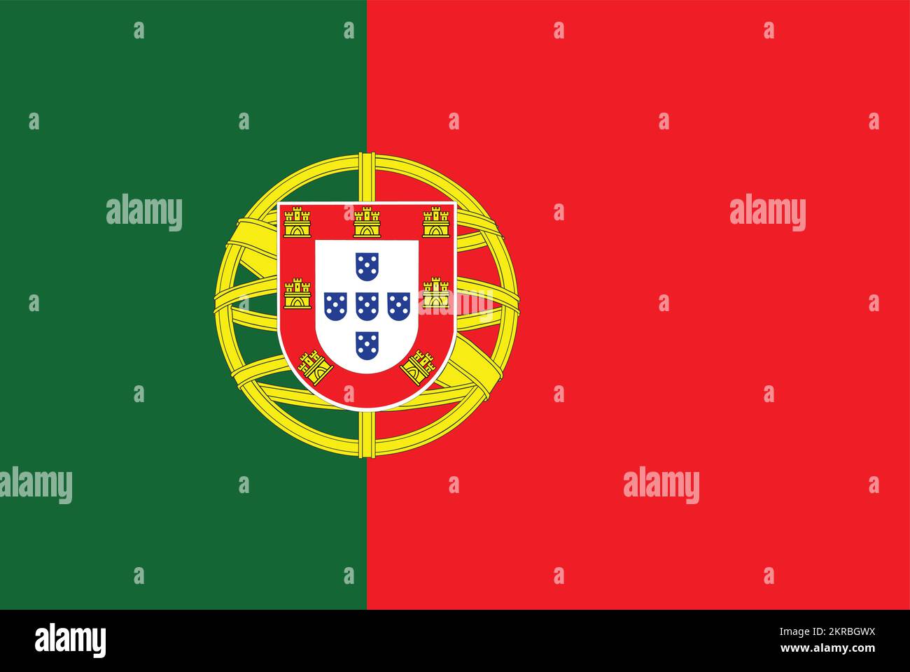 Isolated National flag of Portugal. Vector illustration Stock Vector ...