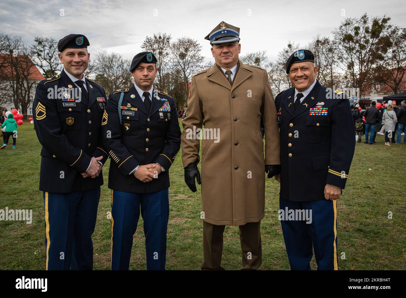 U.S. Army Sgt. 1st Class Mateusz Zalucki, left, the force protection ...