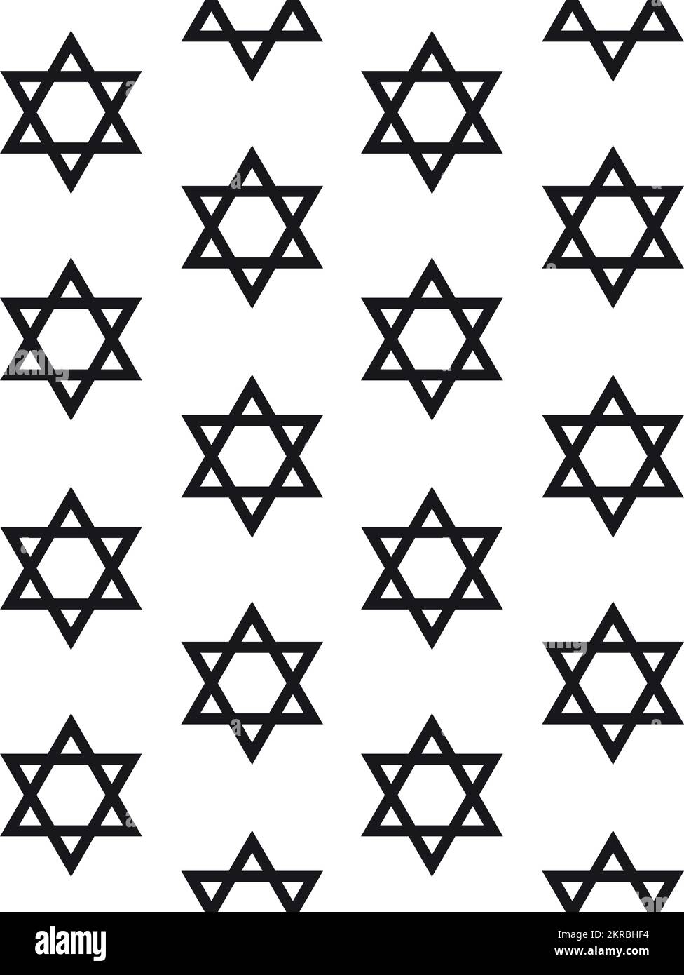 Vector seamless pattern of flat Jewish David star isolated on white ...
