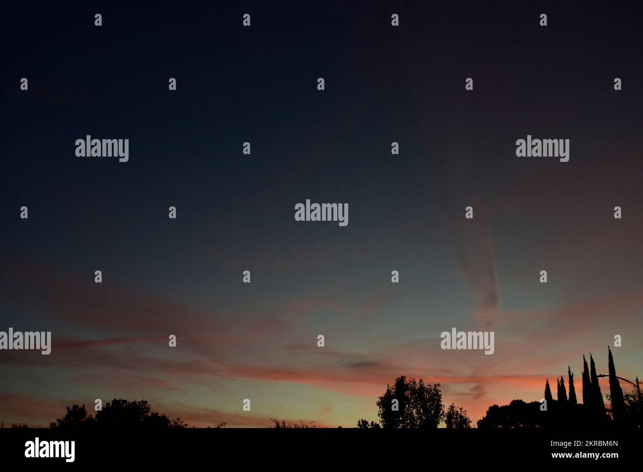 beautiful gradient sunset with trees Stock Photo - Alamy