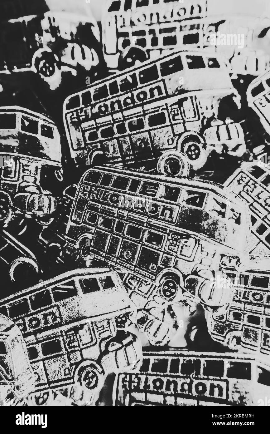 Abstract fine art on an urban mix of metallic black and white London ...