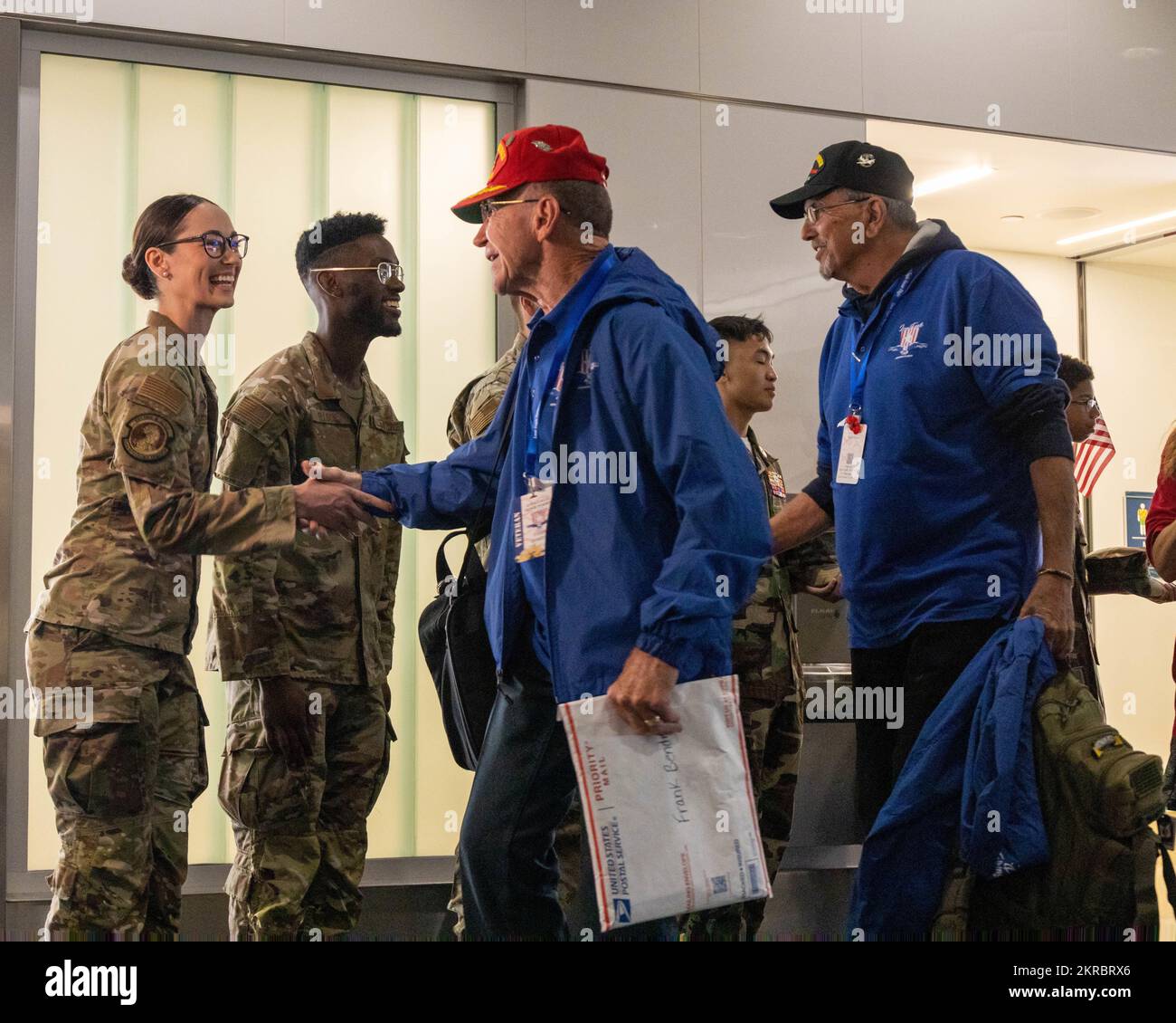U.S. Airmen welcome home Honor Flight veterans from Washington D.C. at ...