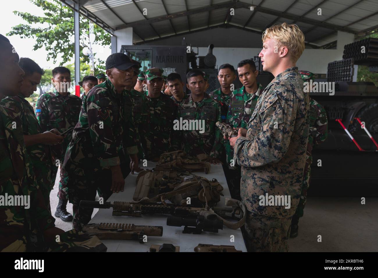 U.S. Marine Corps Cpl. Chris Hord, right, a force reconnaissance Marine ...