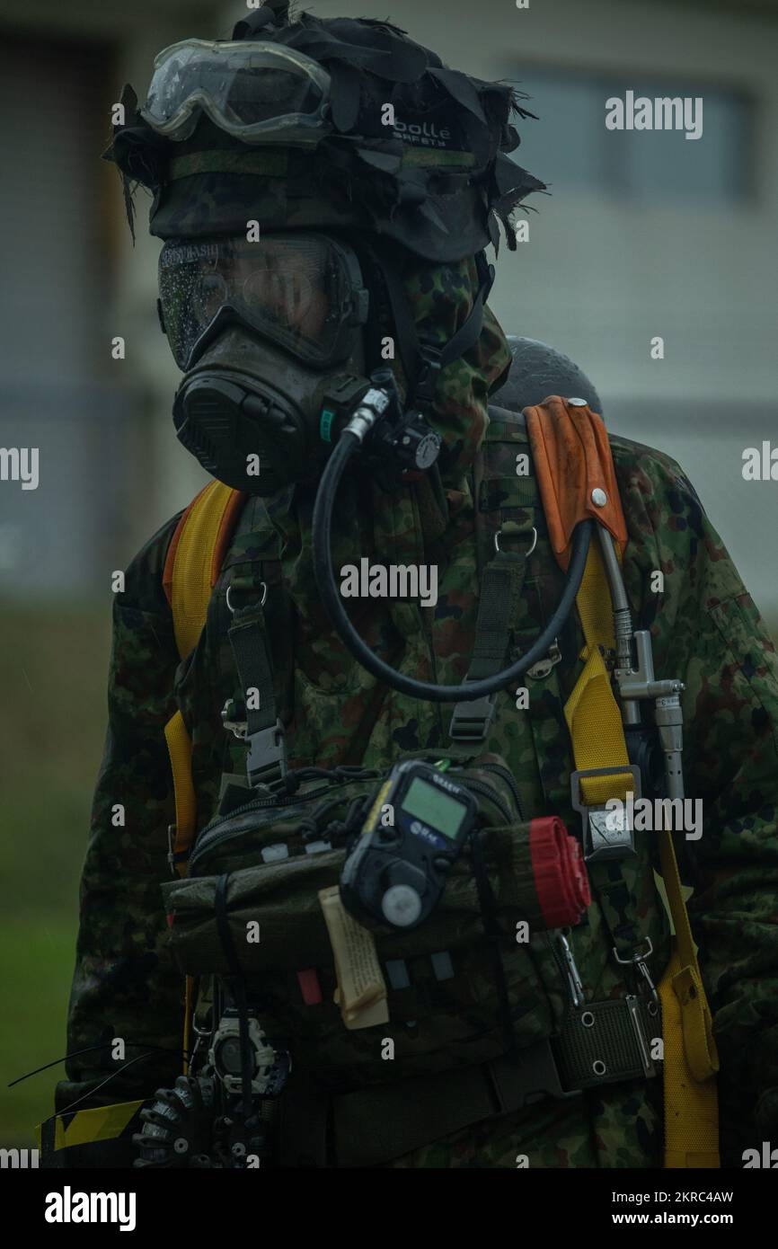 A member of the Japanese Ground Self Defense Force (JGSDF) conducts ...