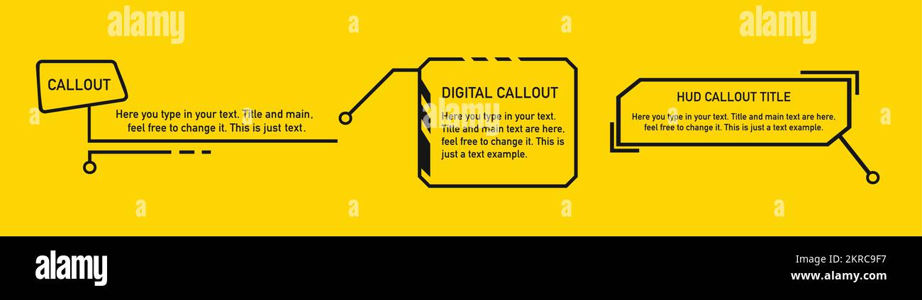 Digital callouts, titles frame text. Set of templates, modern banners ...