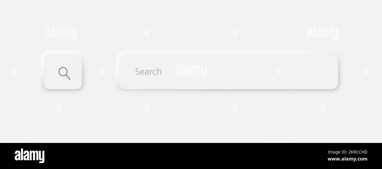 The search bar on a light gray background. UI design, neomorphism Stock ...