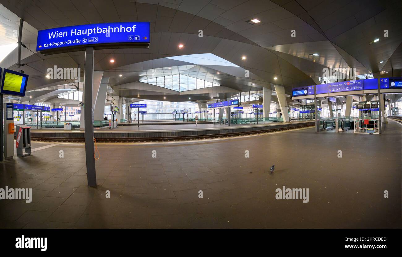 Vienna, Austria - November 28th 2022 - Empty platforms at Vienna main ...