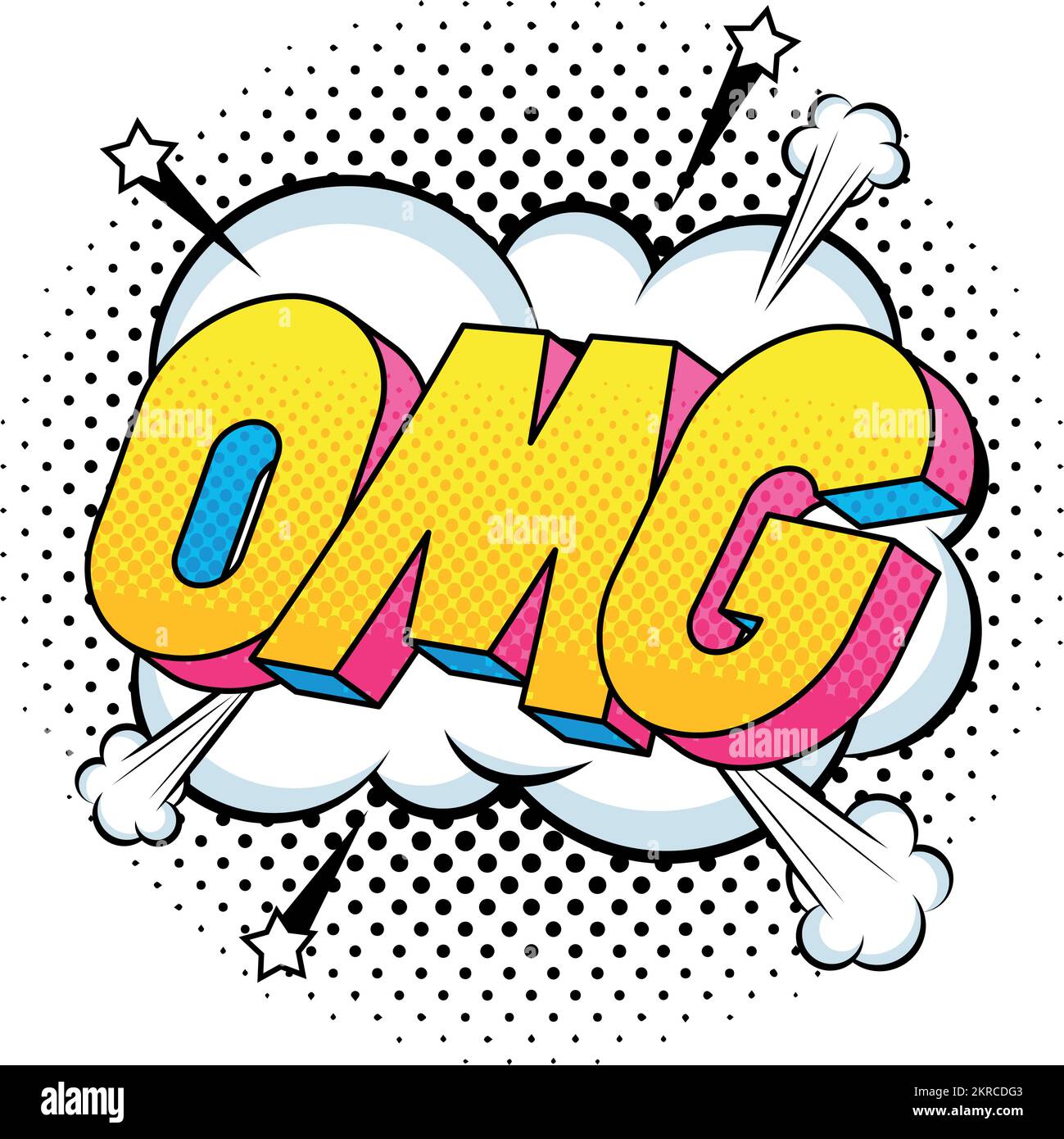 omg pop art lettering comic style poster Stock Vector Image & Art - Alamy