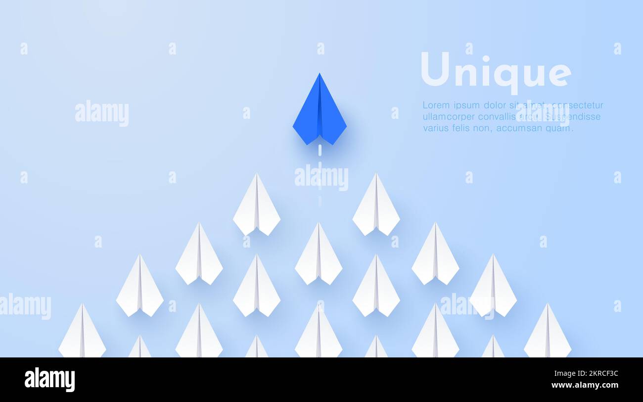 Paper planes flying forward. Leadership, success, teamwork, management ...