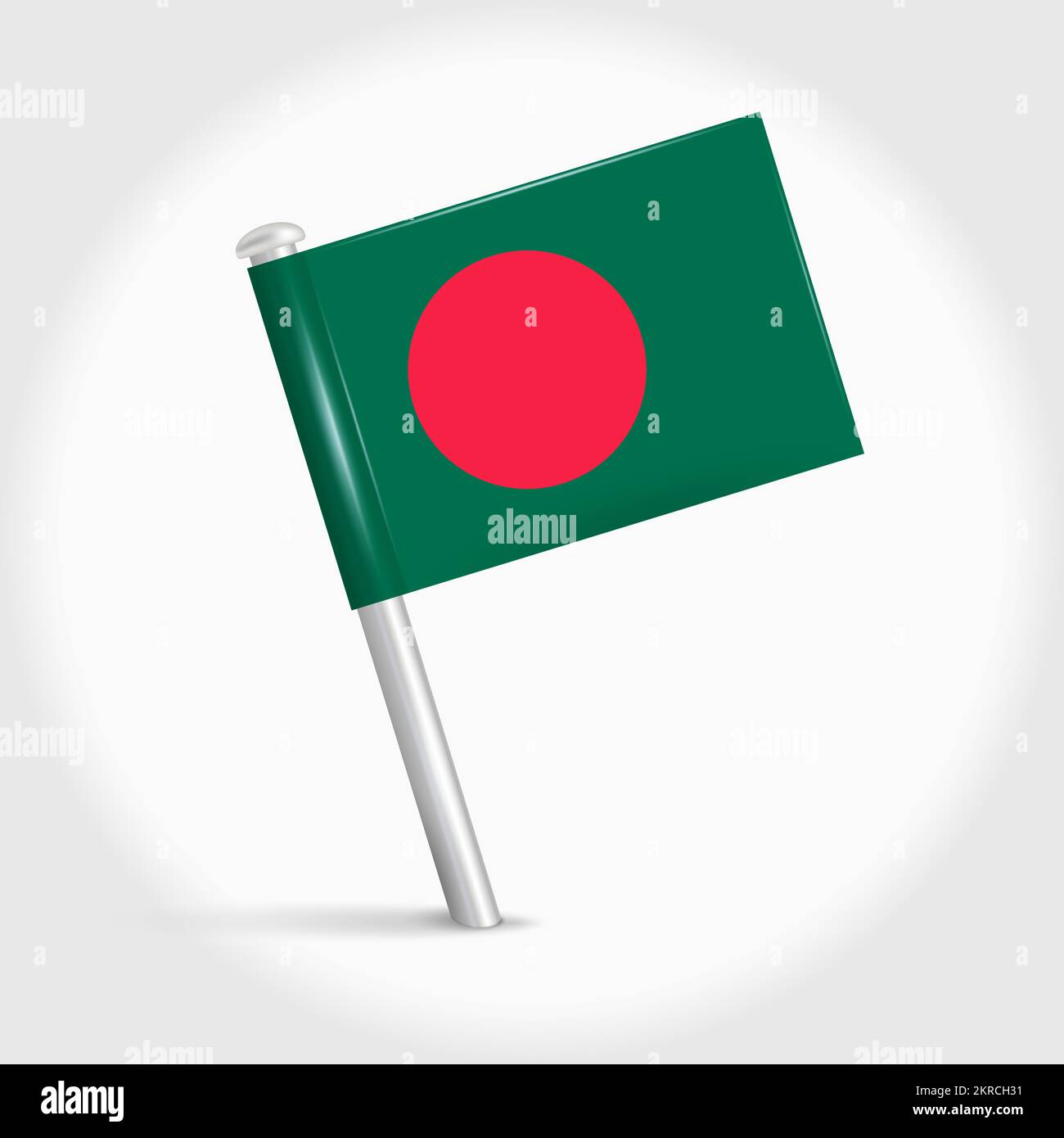 Bangladesh map pin flag icon. Bangladeshi pennant map marker on a metal ...