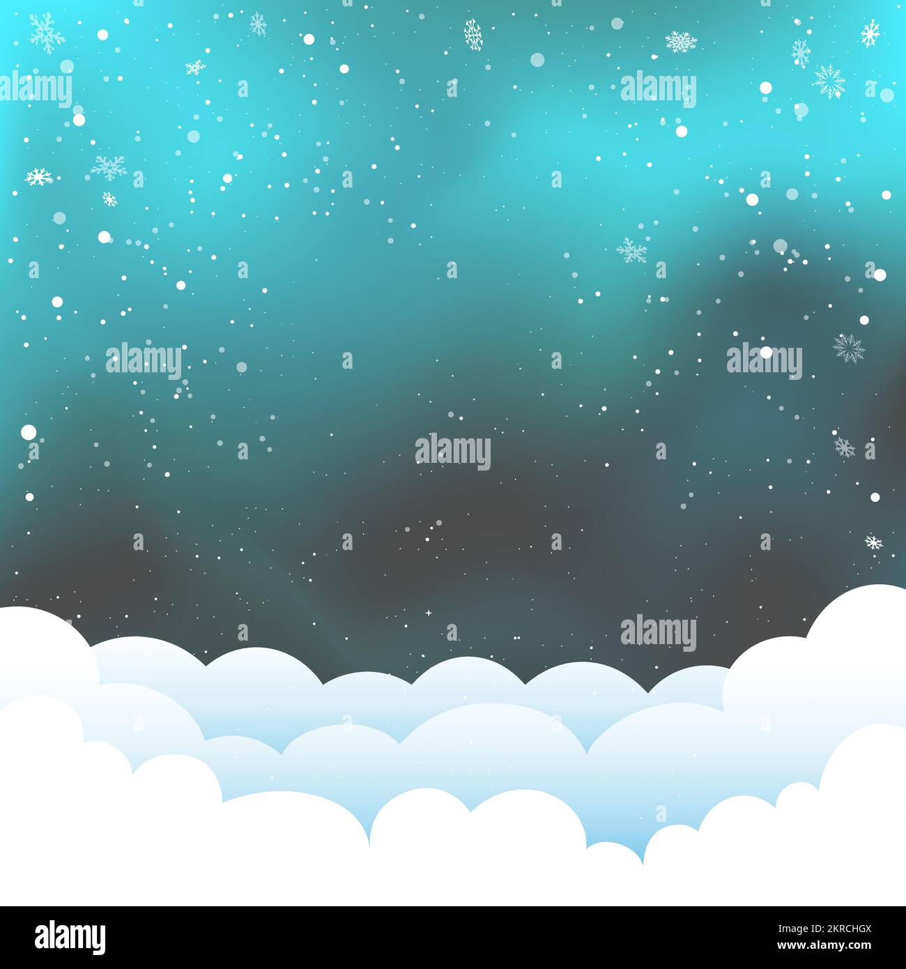 Christmas winter snowfall and night sky with clouds Stock Vector Image ...