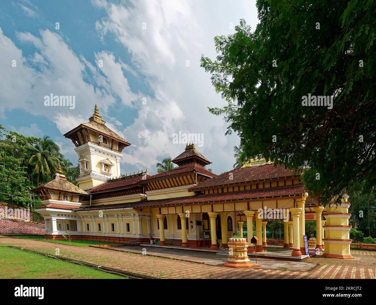 Hindu God Shri Dattatreyas peaceful Temple in Sanquelim state Goa India ...