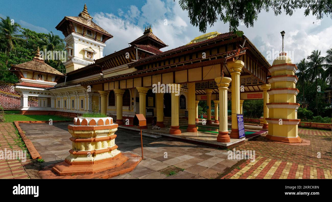 Hindu God Shri Dattatreyas peaceful Temple in Sanquelim state Goa India ...