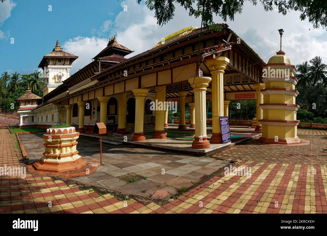 Hindu God Shri Dattatreyas peaceful Temple in Sanquelim state Goa India ...