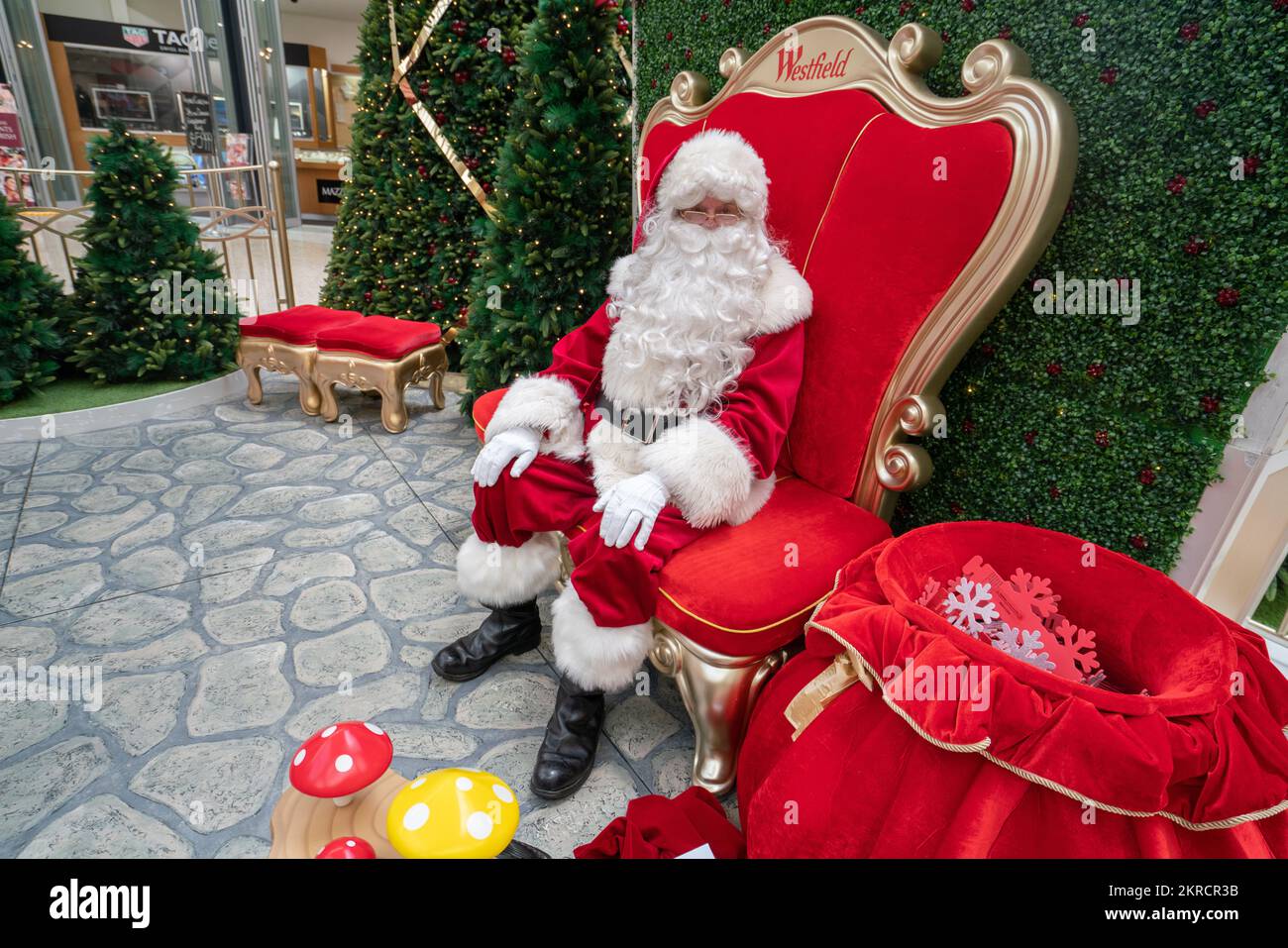 Adelaide, Australia. 29 November 2022. Santa (Father Christmas) seated ...