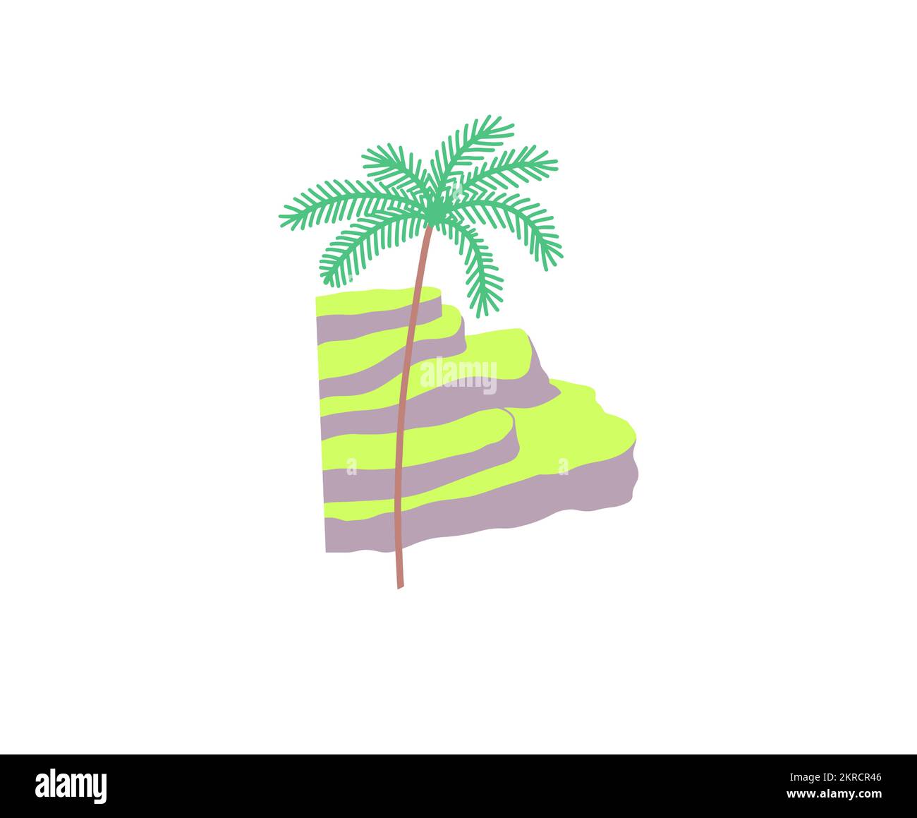 Traditional rice terraces in Bali, flat style vector illustration Stock ...