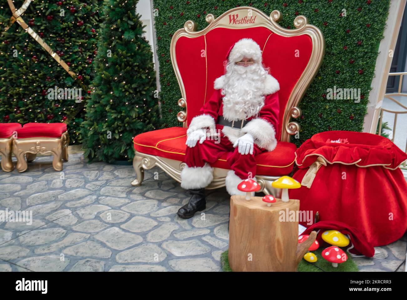 Adelaide, Australia. 29 November 2022. Santa (Father Christmas) seated ...