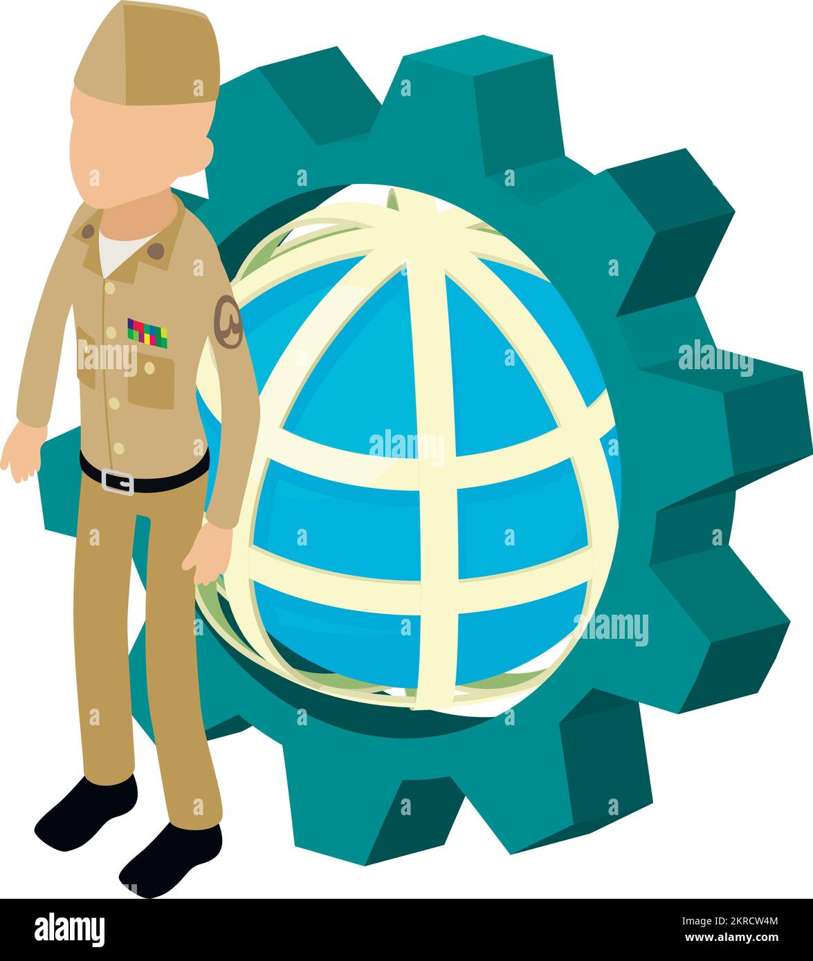 Infantry soldier icon isometric vector. Soldier in military uniform ...