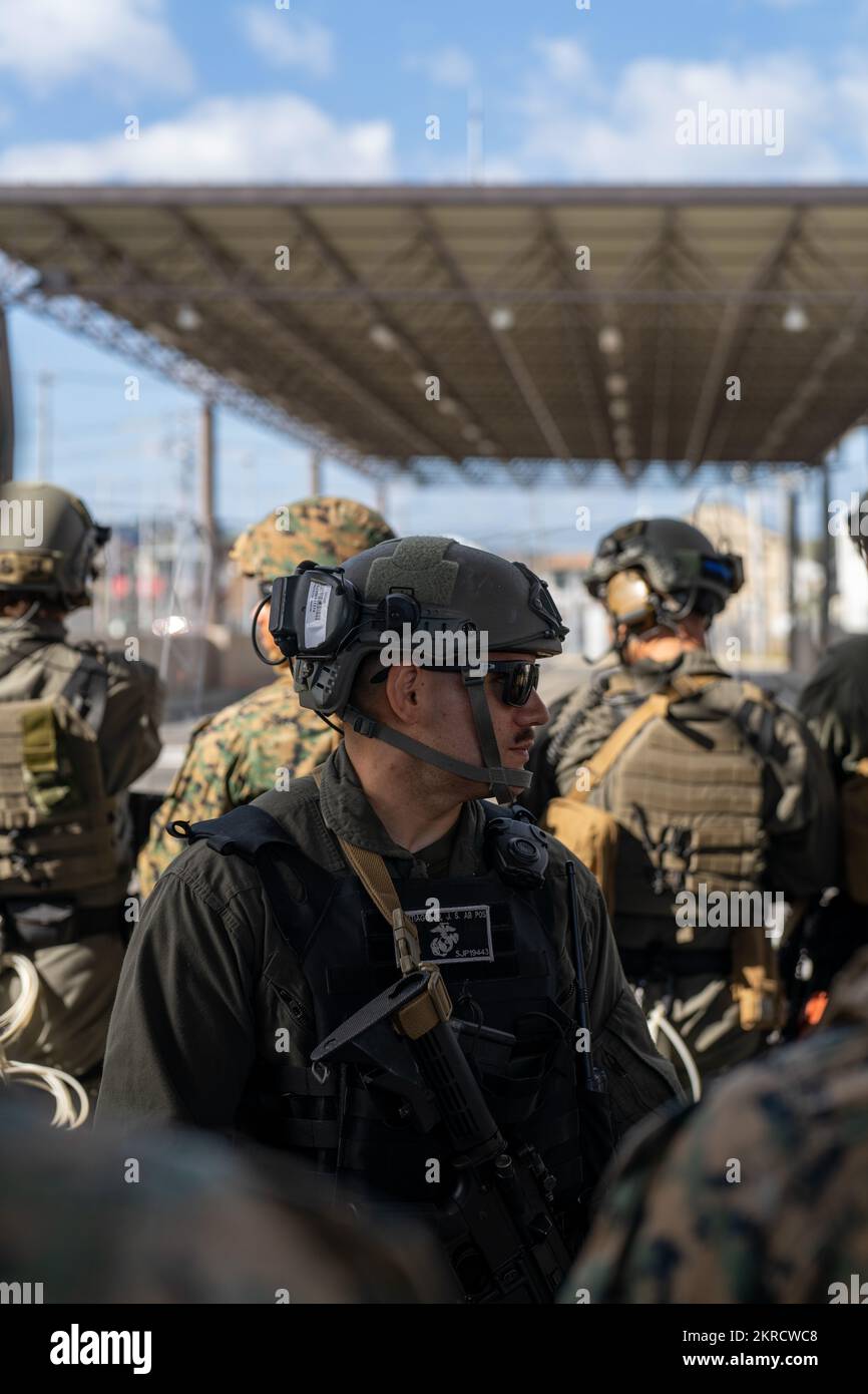 U.S. Marine Corps Sgt. Simon Santiago, a team leader assigned to the ...