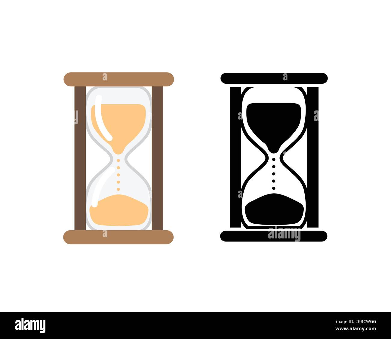 Traditionnal hourglass vector clipart icons set. Time passing symbol ...
