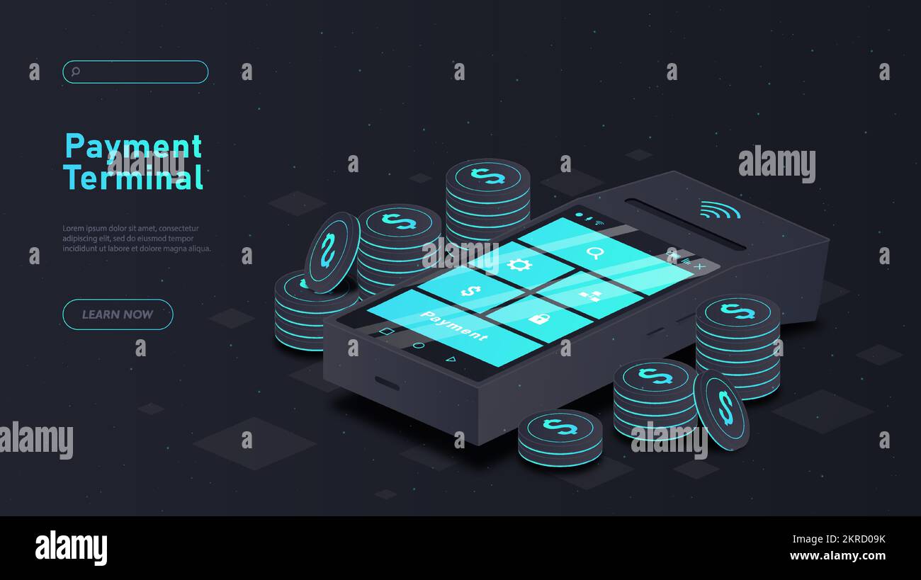 Pos icon isometric payment hi-res stock photography and images - Alamy