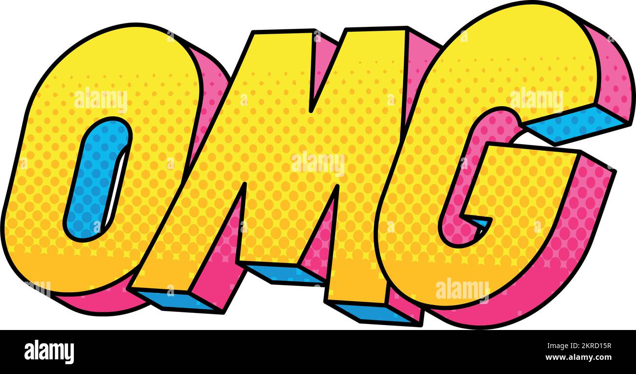 omg pop art lettering comic style Stock Vector Image & Art - Alamy