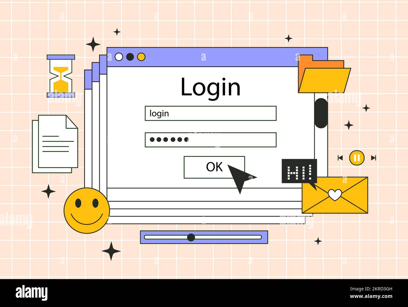 Computer window set Stock Vector Image & Art - Alamy