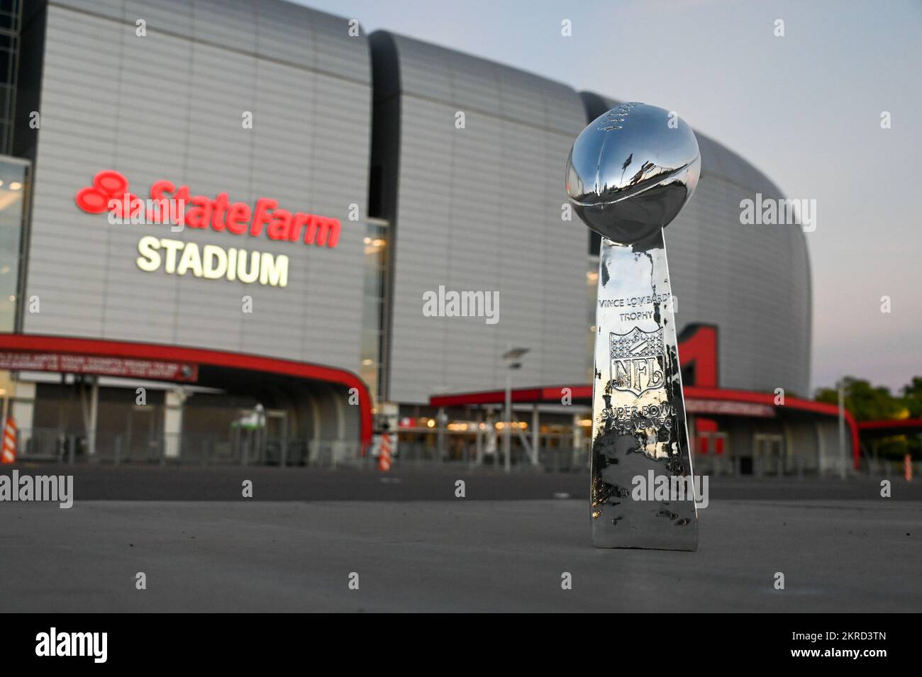 A general overall view of Super Bowl Vince Lombardi Trophy and State ...